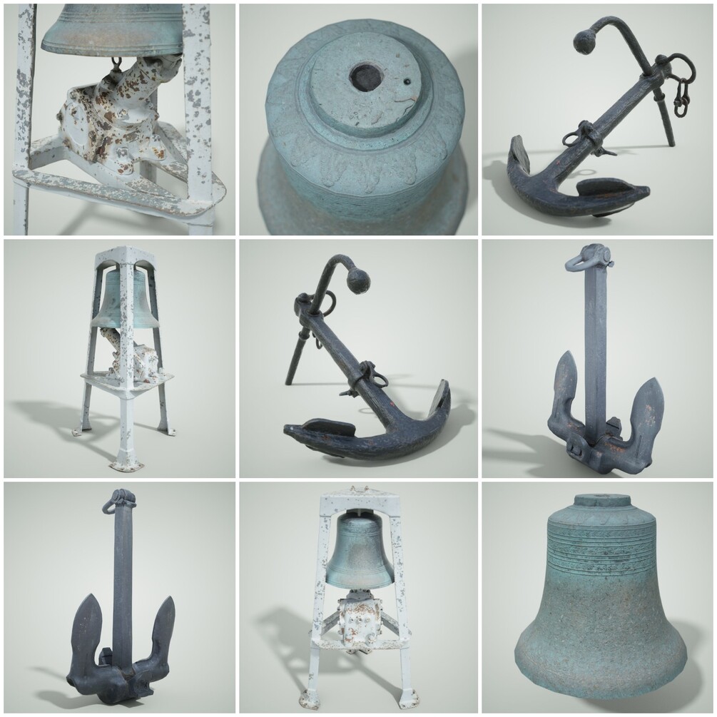 Nautical Prop Collection: 4 Authentic 3D Scanned Navy Props for Virtual ...