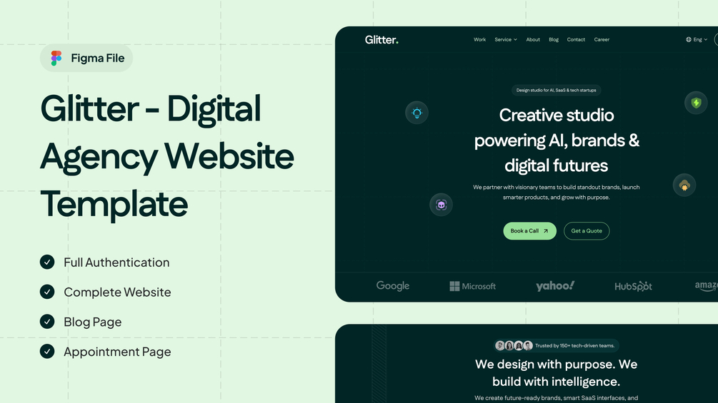 Glitter – Digital Agency Website UI Template