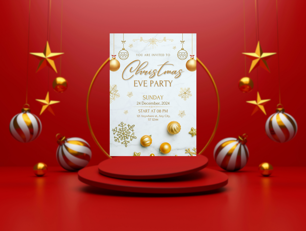 Christmas Party Invitation Template, Holiday Party Invite, Printable ...