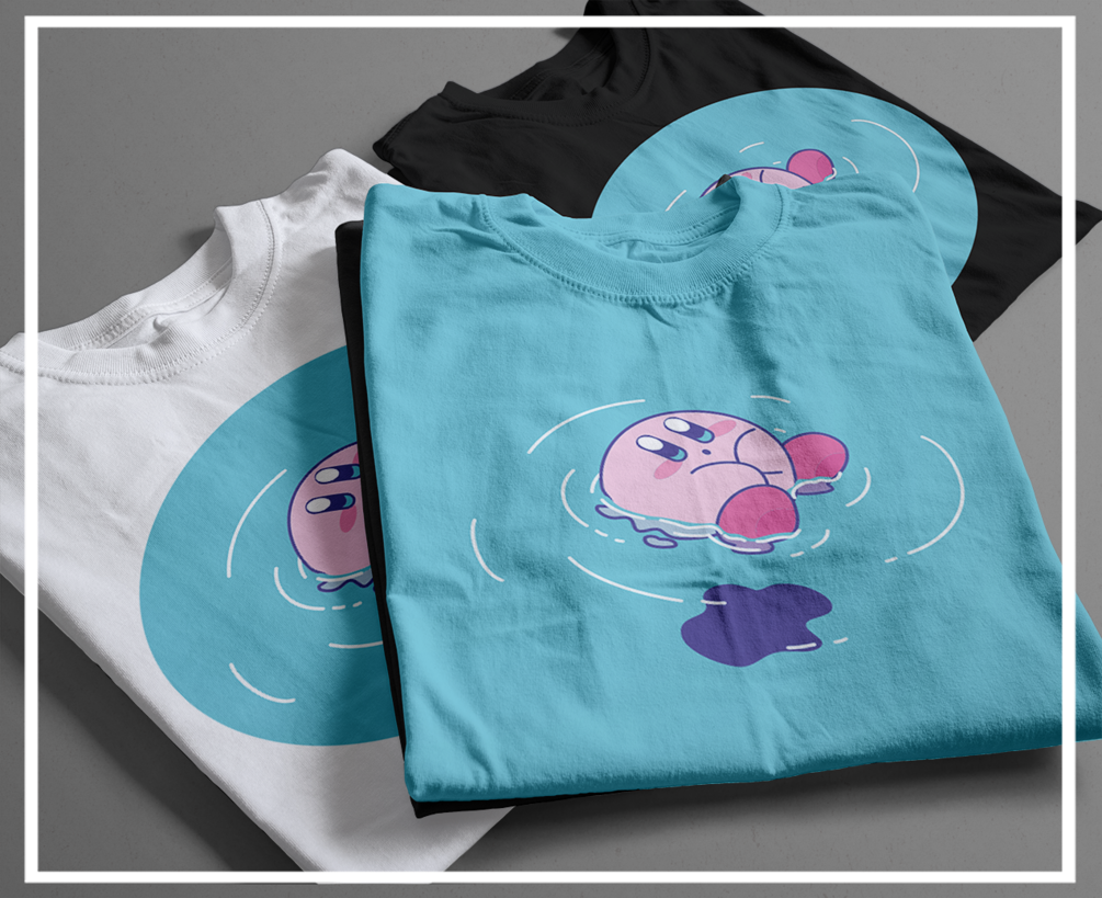 Vector Editable - Kirby Swiming