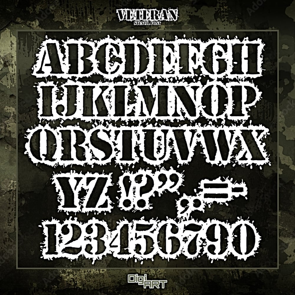 "Veteran" Stencil Font