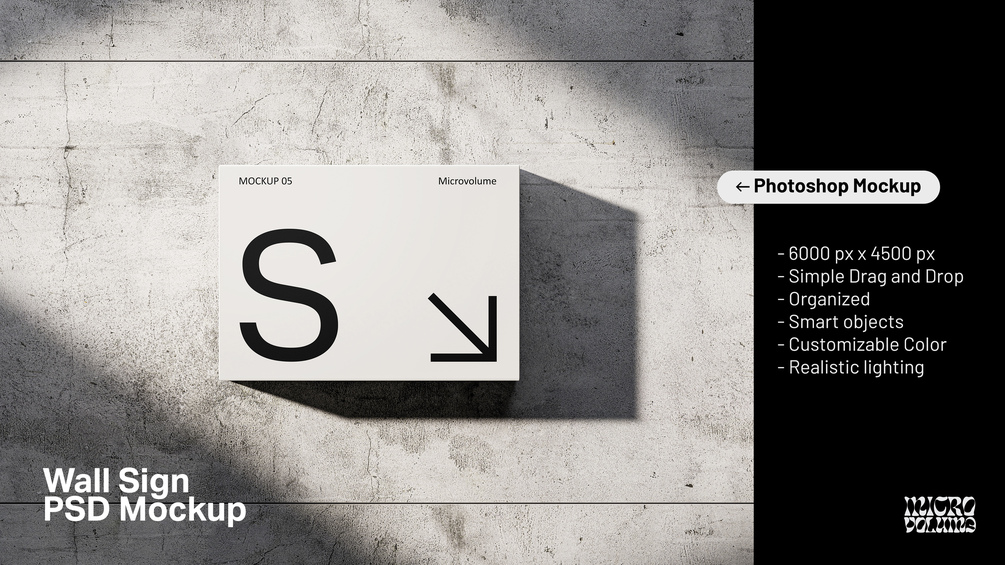 Wall Sign 05 PSD Mockup