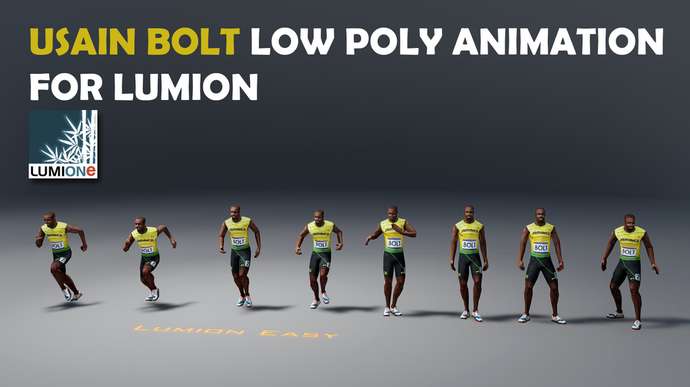 Usain Bolt low poly animation for Lumion