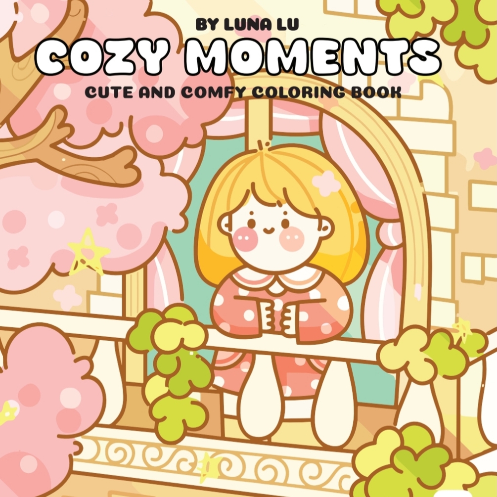 Cozy Moments A Girl Moments Coloring Book For Adults and Kids Featuring ...