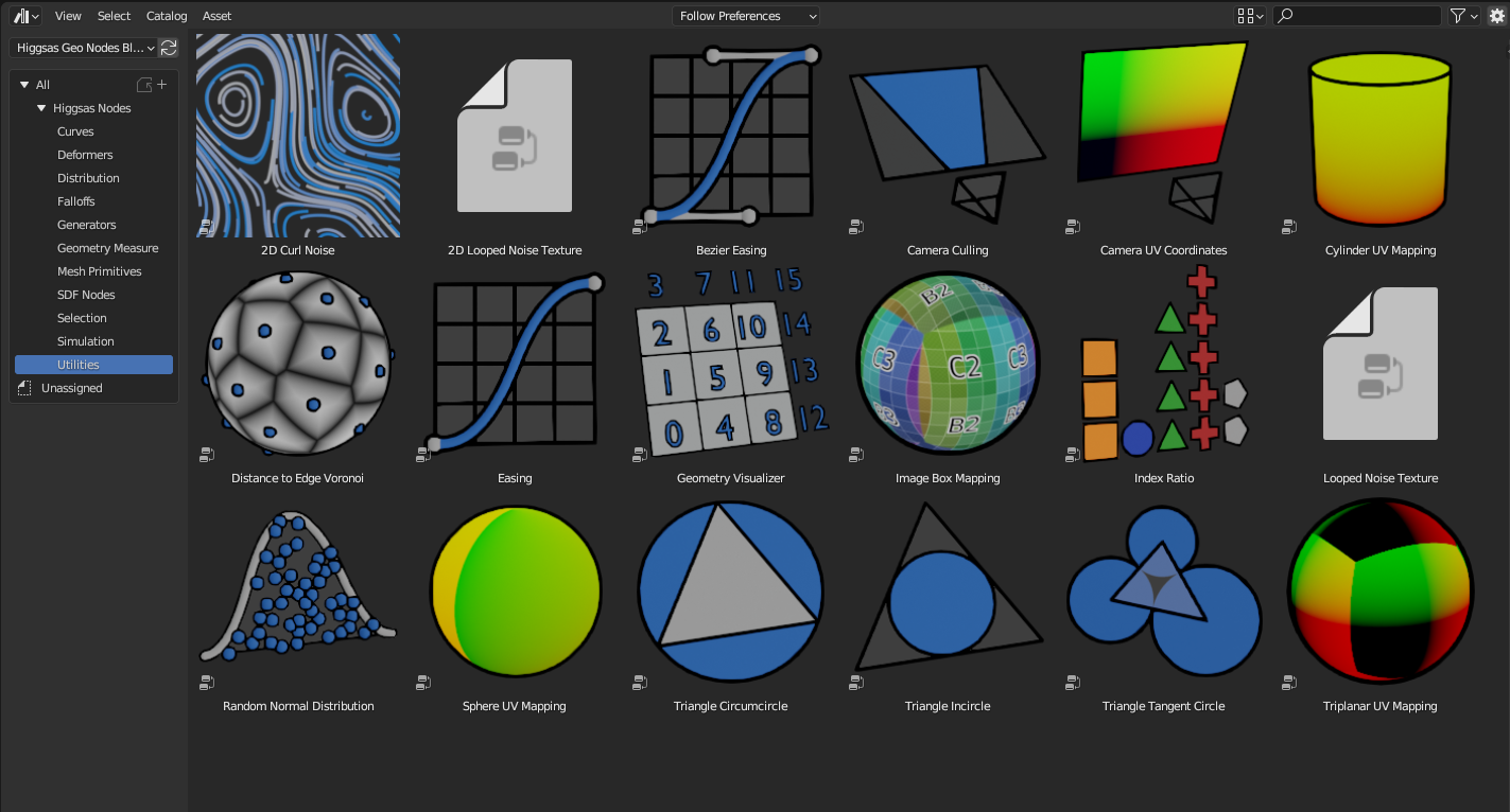 Higgsas Blender 3.3/3.4/3.5/3.6+ Geometry Nodes Groups Toolset Pack