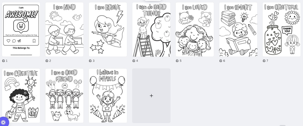 I am AWESOME! Positive Affirmations Coloring Book for Kids (10-Page ...