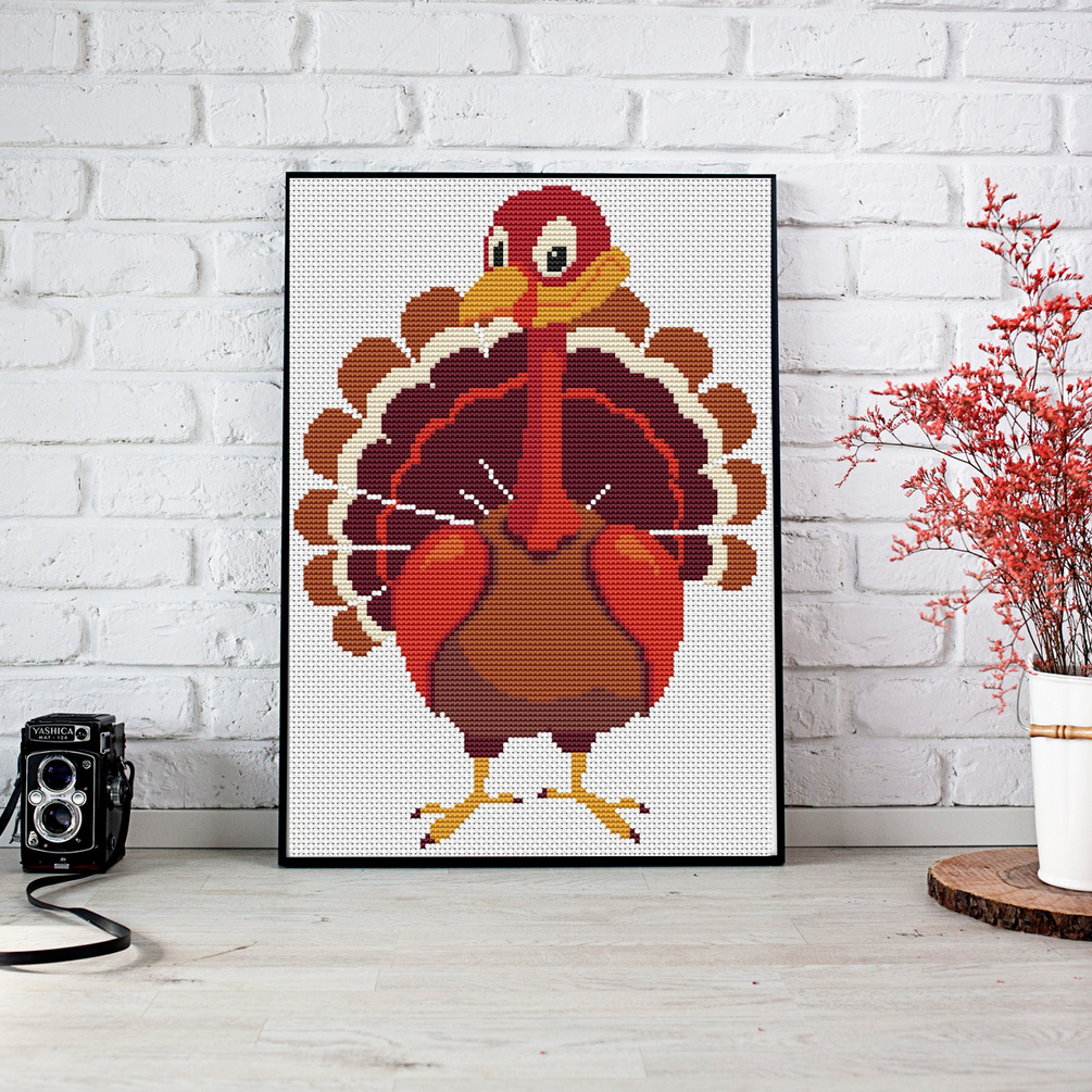 THANKSGIVING Turkey Cross Stitch Pattern PDF, Cute Nursery Wall Art ...