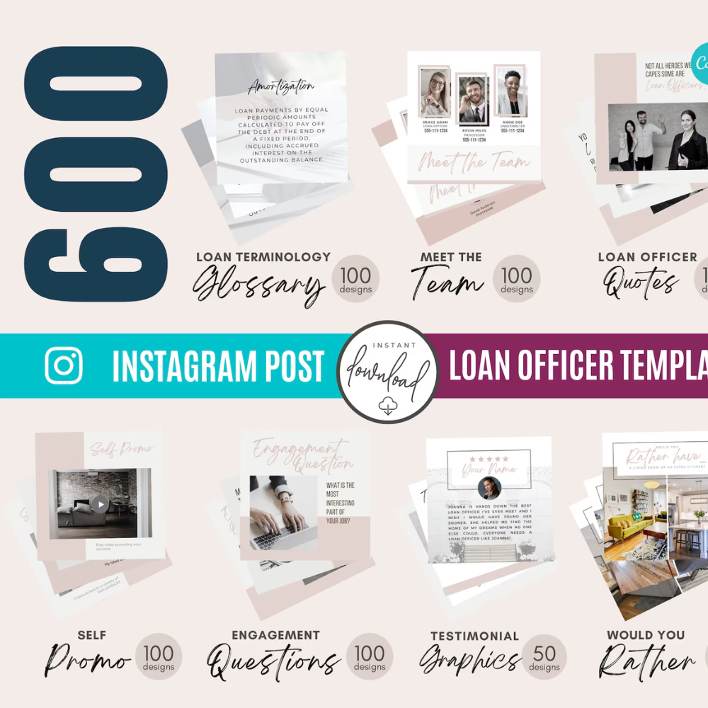 600 INSTAGRAM Posts for Loan Officers | Loan Officer Marketing | Social ...