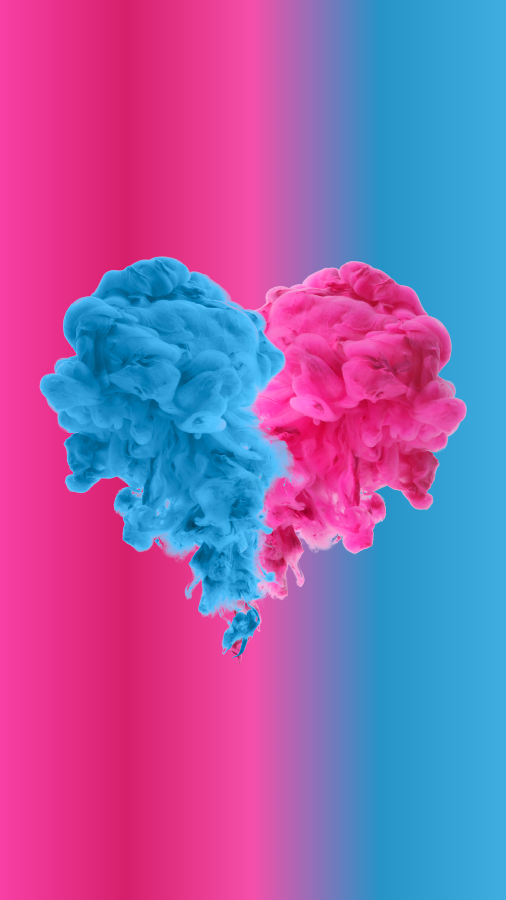 Pink and blue heart iPhone wallpaper