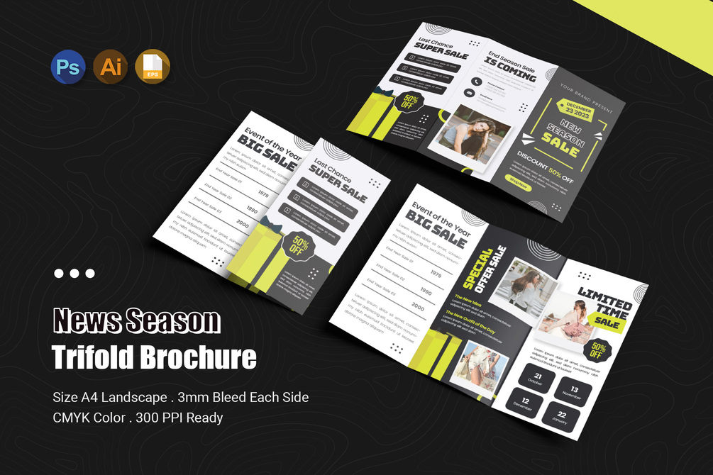 News Season Sale Trifold Brochure