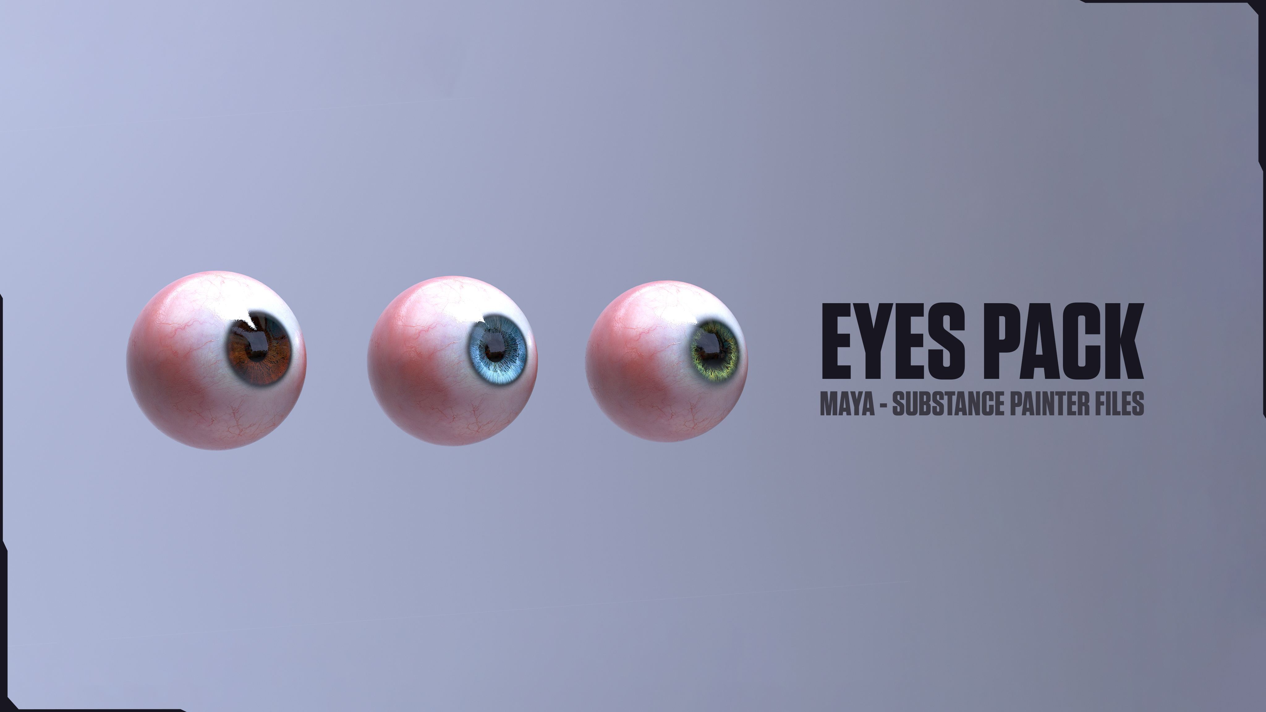 REALISTIC EYES PACK Maya- Substance Painter - wooper