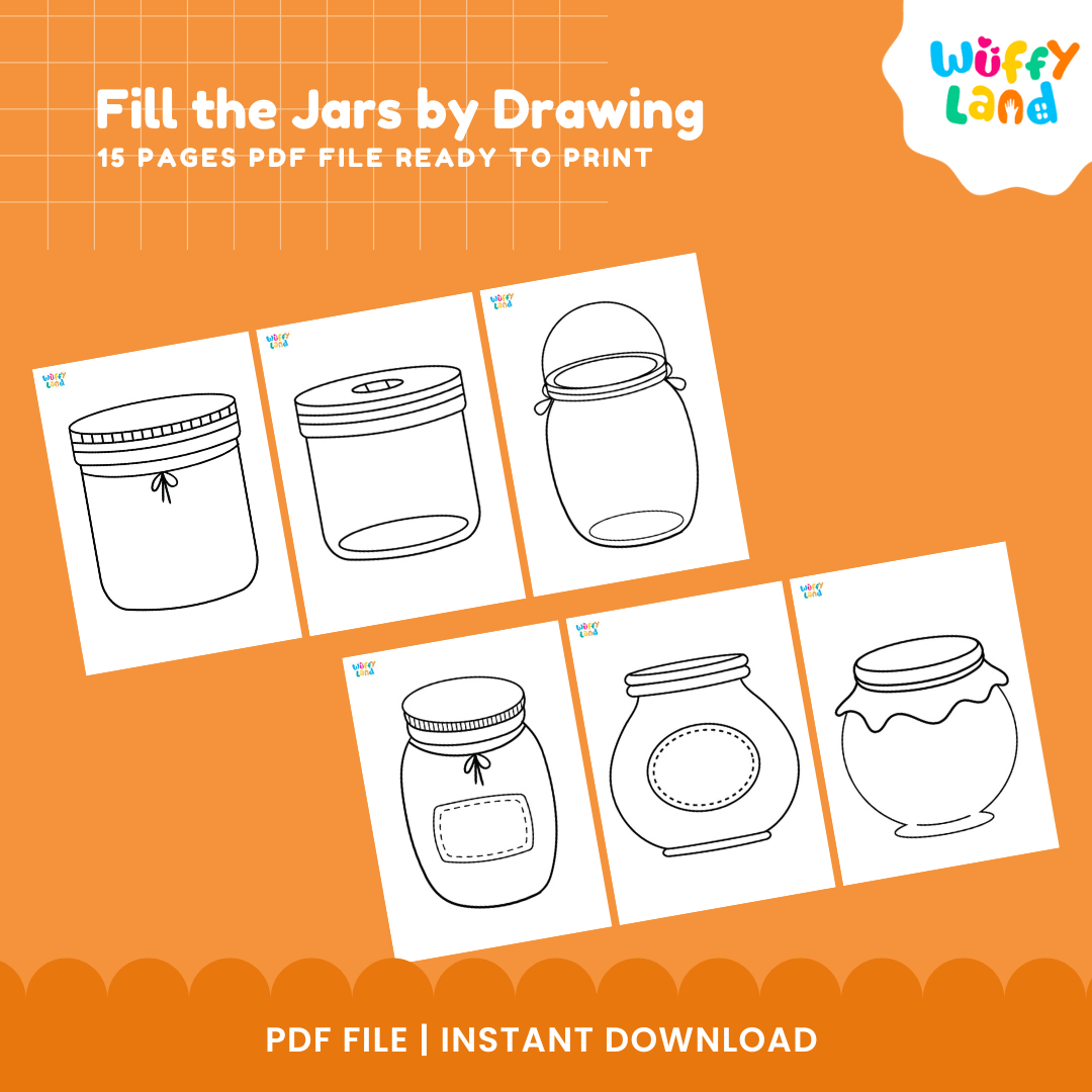 Fill the Jars by Drawing Activity - Fun Printable Worksheets for Kids
