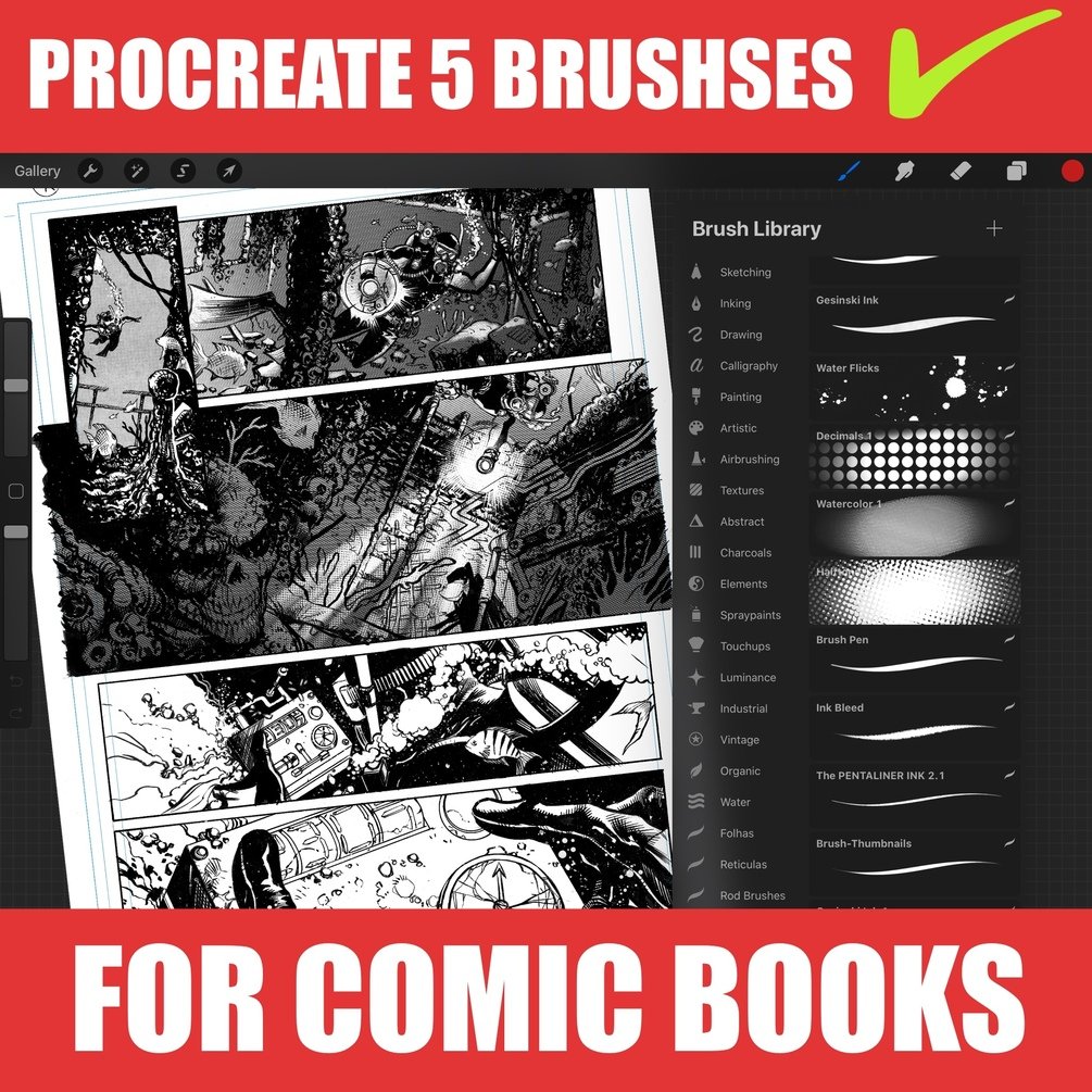 PROCREATE 5 - COMIC BOOK BRUSHES