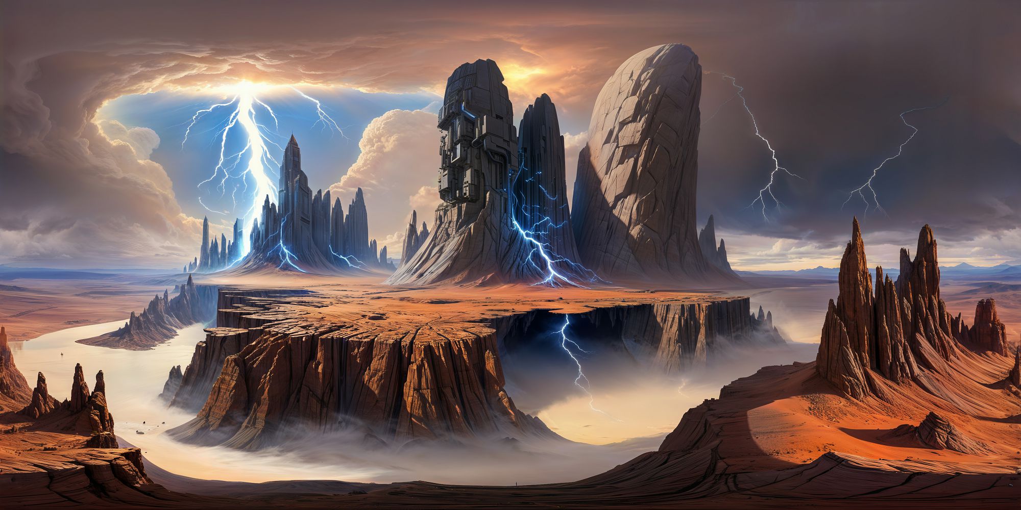 8K HDR Surreal Alien Landscape Background VR Skybox