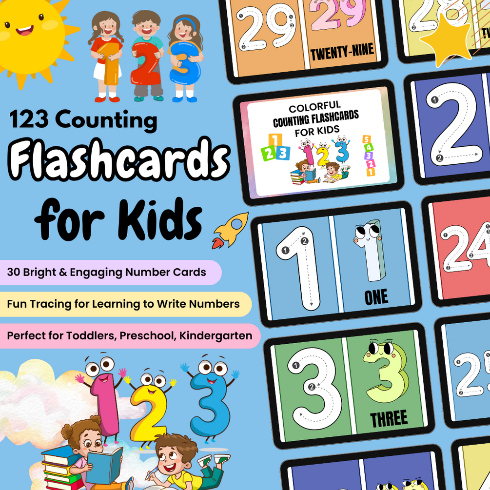 Pack # 1_ Counting Flashcards for Kids – Printable PDF (A4 & US Letter ...