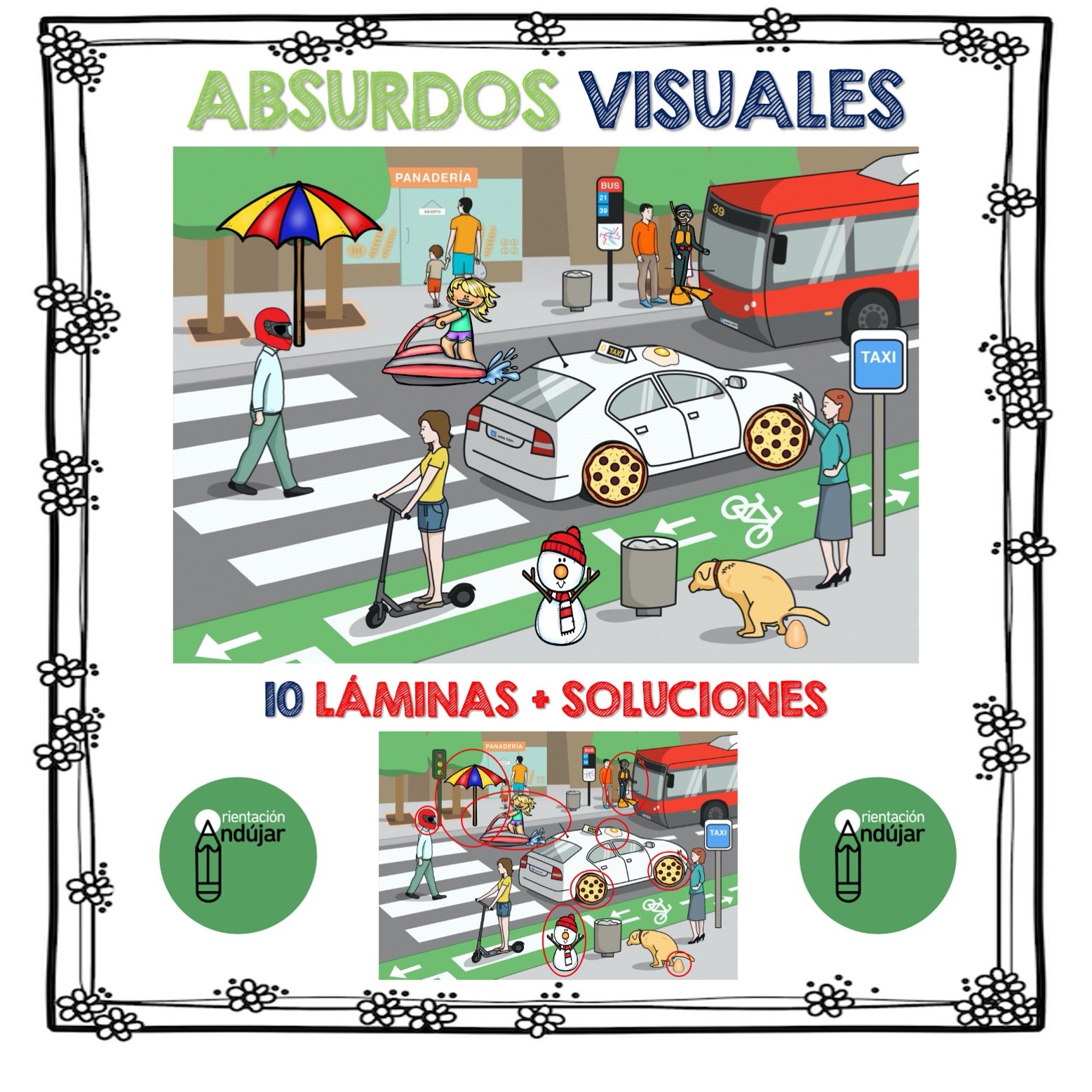 Absurdos visuales TEA FREE GRATIS 24 HORAS 10 LÁMINAS CON SOLUCIONES ...