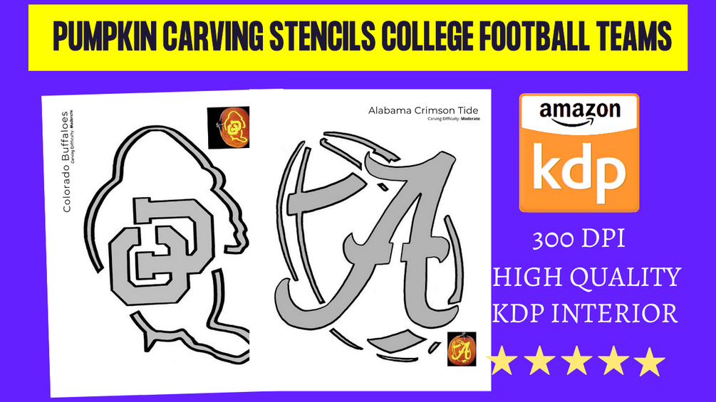 Pumpkin Carving Stencils College Football Teams