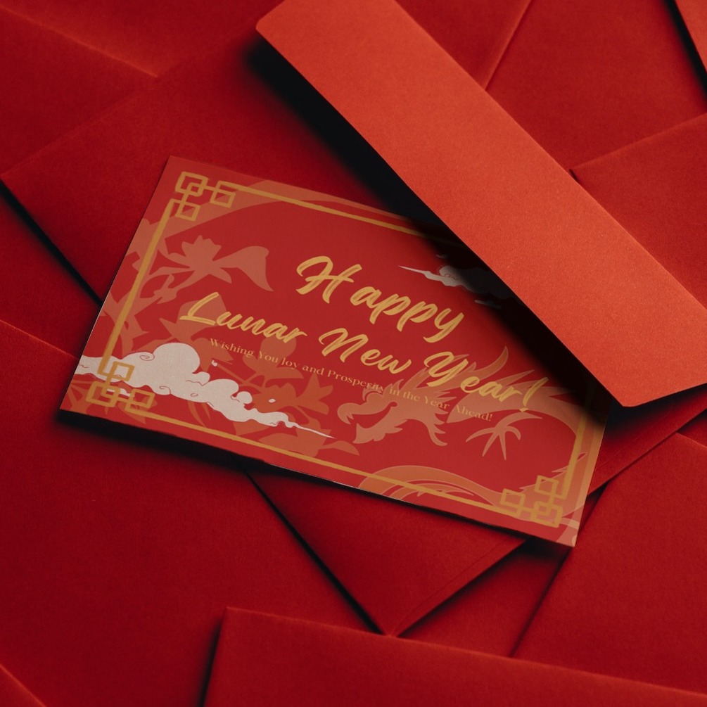 Ruby Lunar New Year Greeting Card Canva Template