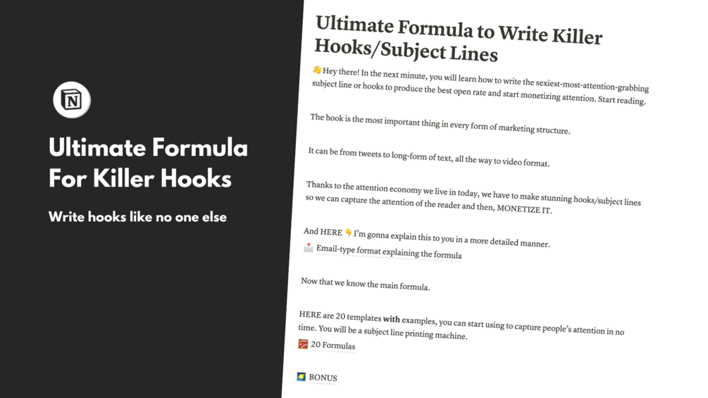 Ultimate Formula To Write Killer Hooks Subject Lines