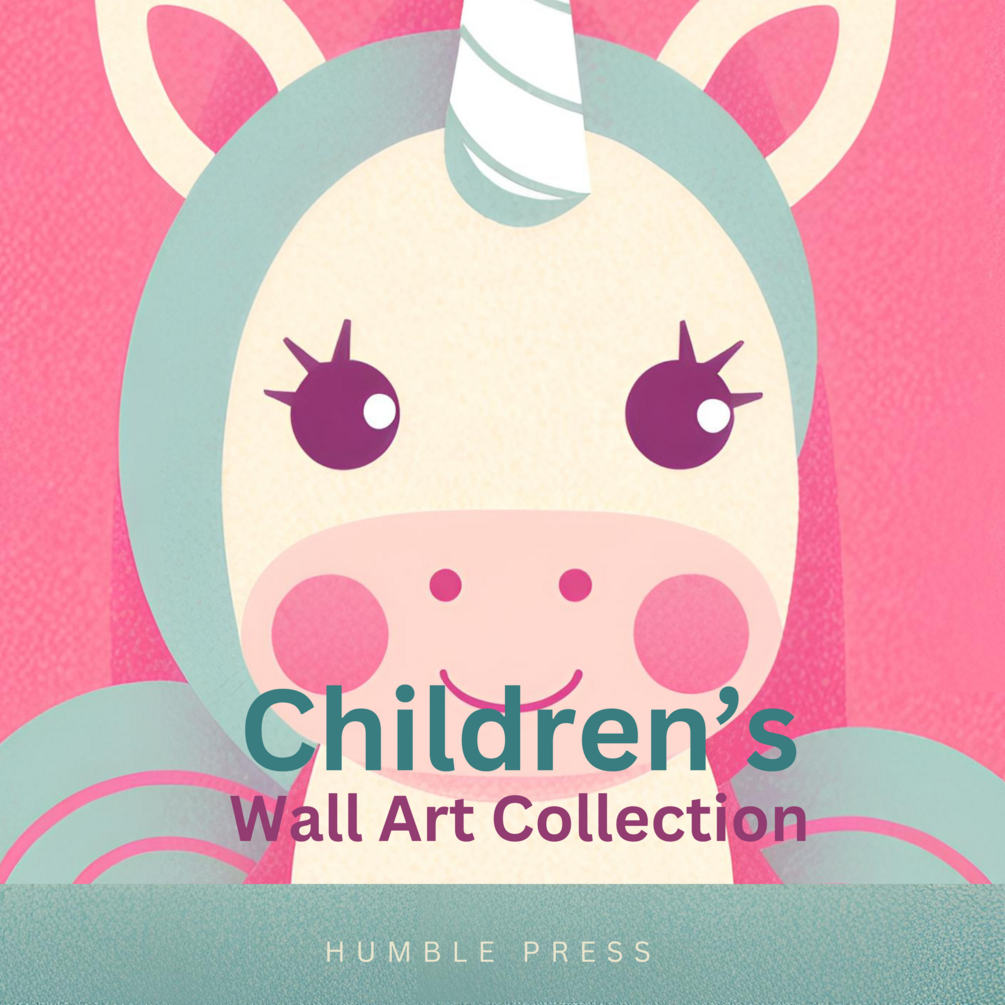 Unicorn Children Printable 5.76" x 7.68" Wall Art