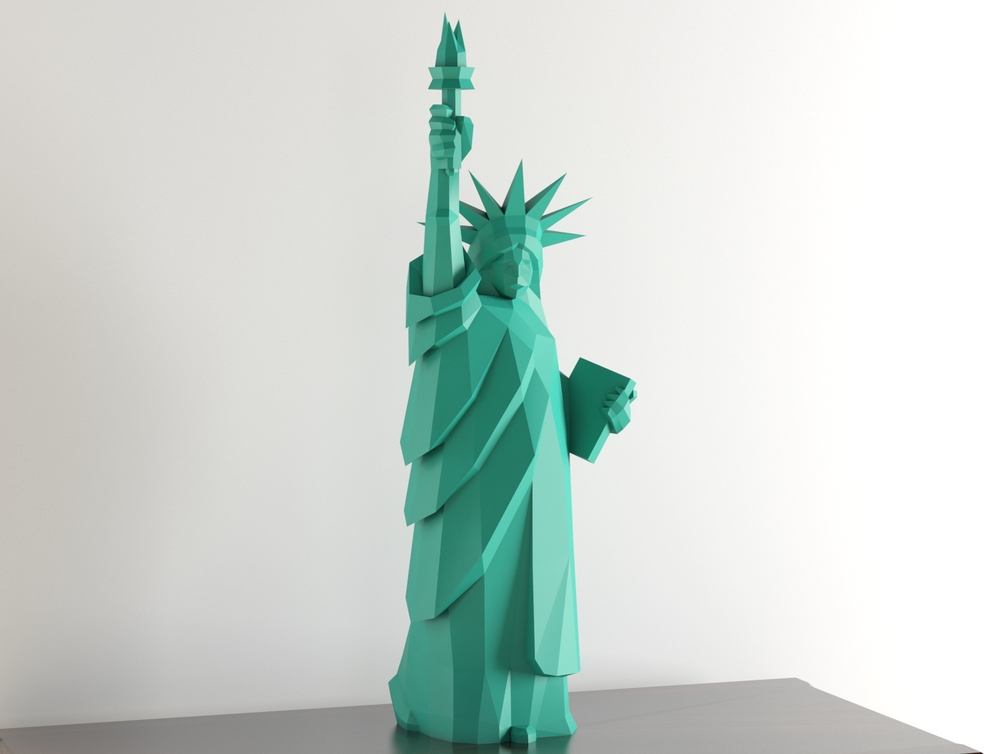 Statue of Liberty papercraft PDF DIY template DXF cameo