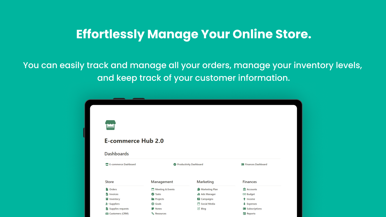 Notion E-commerce Hub