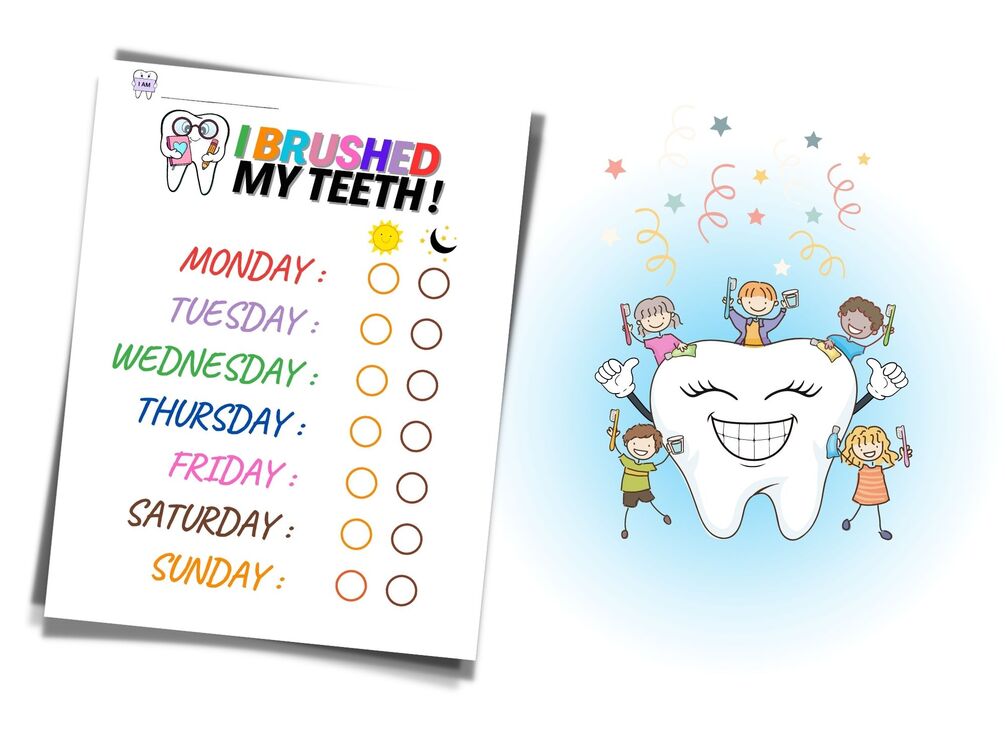 I Brushed My Teeth Chart, Printable Brushed Teeth Chart, Kids Tooth ...