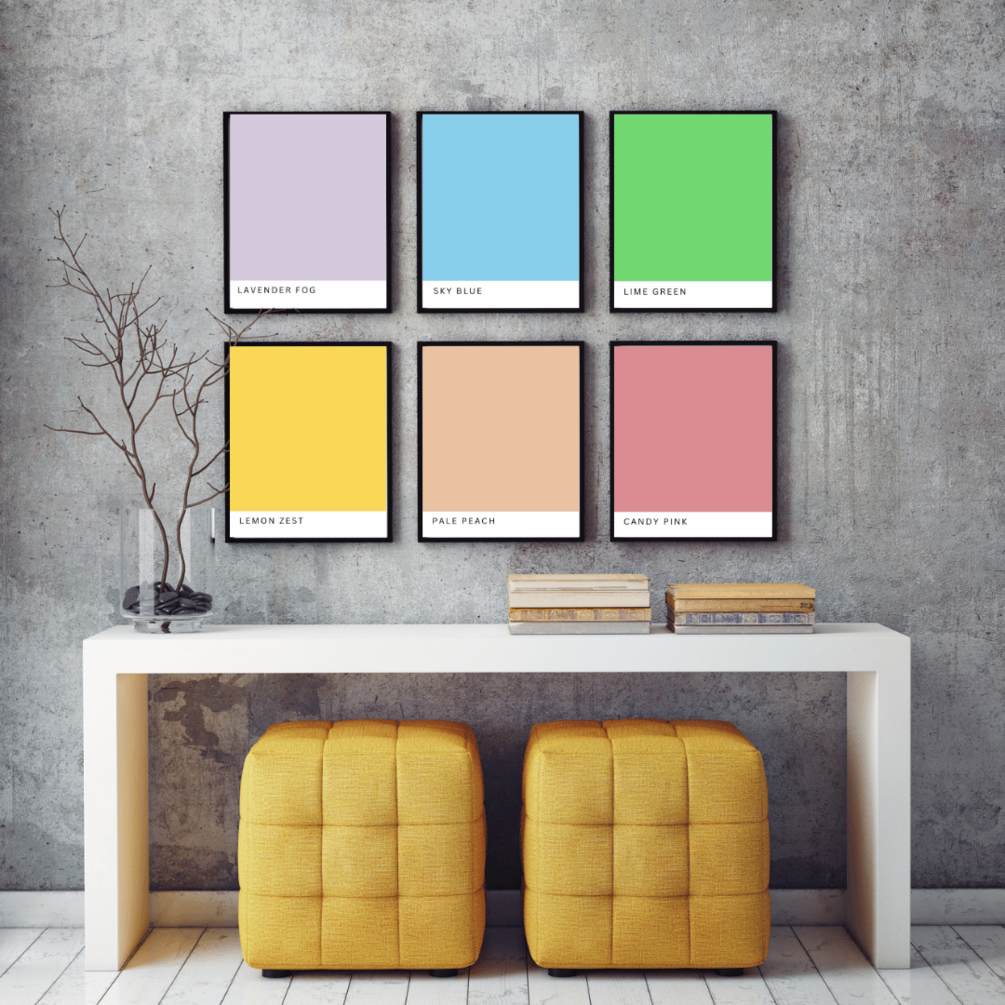 Pastel Colour Block Art Prints, Soft Pastel Dorm Essential, Pastel ...