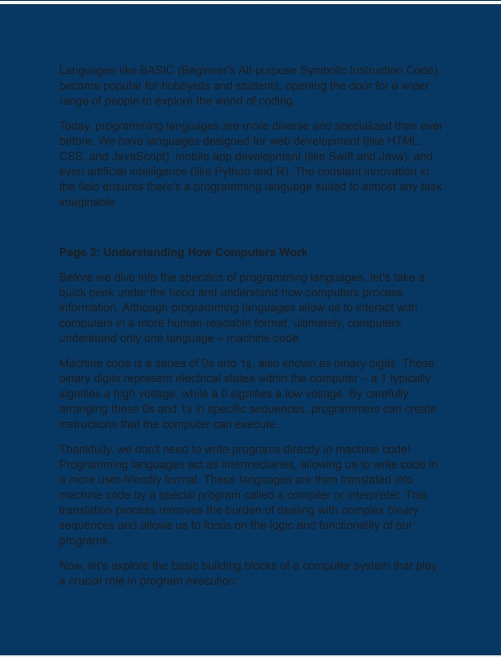 Code Genesis : The Beginning Guide To Programming