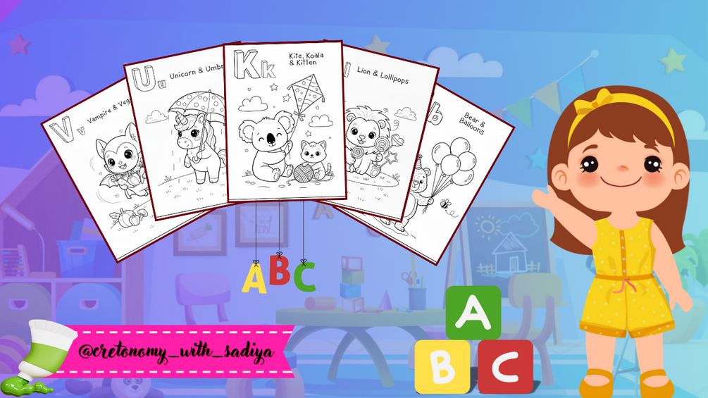 Alphabet Coloring Book A–Z | Total 26 Pages | Easy & Cute Pages for ...