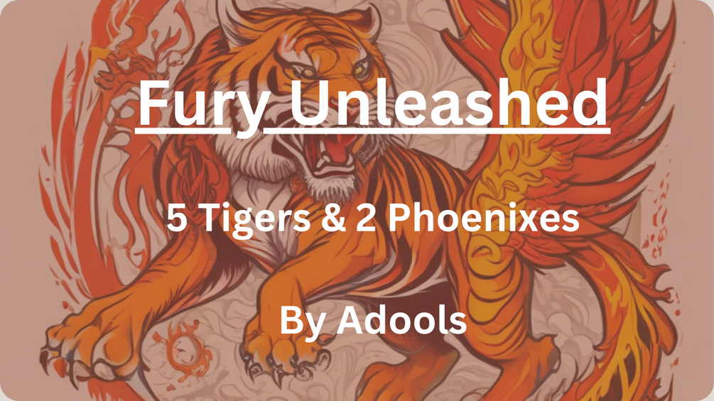 Fury Unleashed: 5 Fiery Tigers and 2 Majestic Phoenix Illustrations