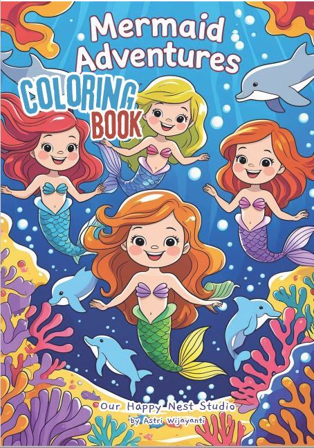 Children Coloring Book - Mermaids Adventure