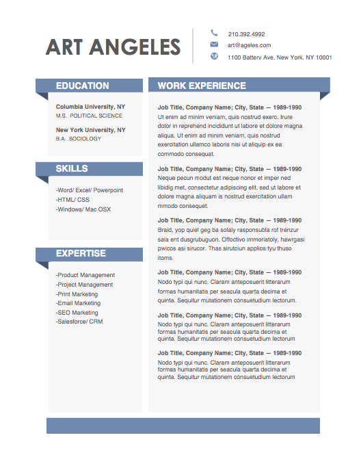 Los Angeles Resume