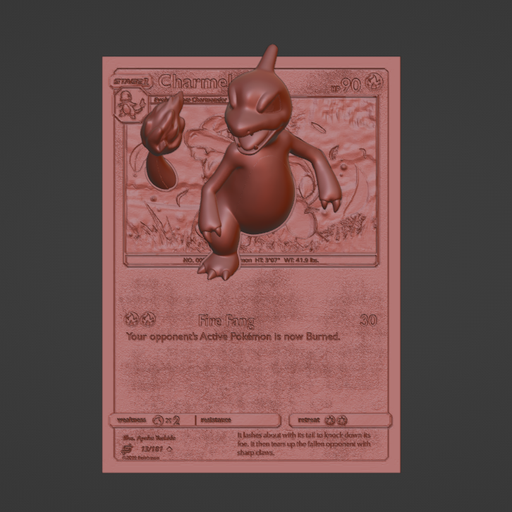 Charmeleon - 3D / 4D Card - Custom 3D Printing File - Pokemon