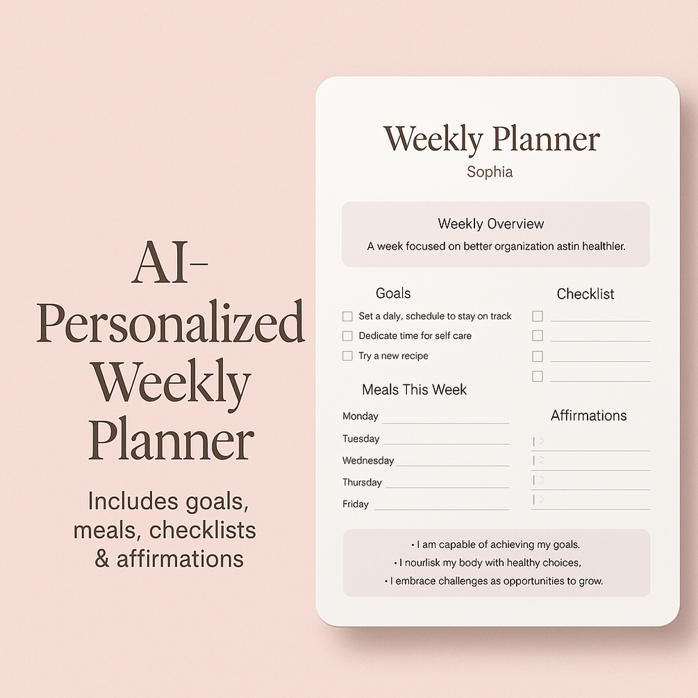 Your Weekly AI Planner – Personalized PDF