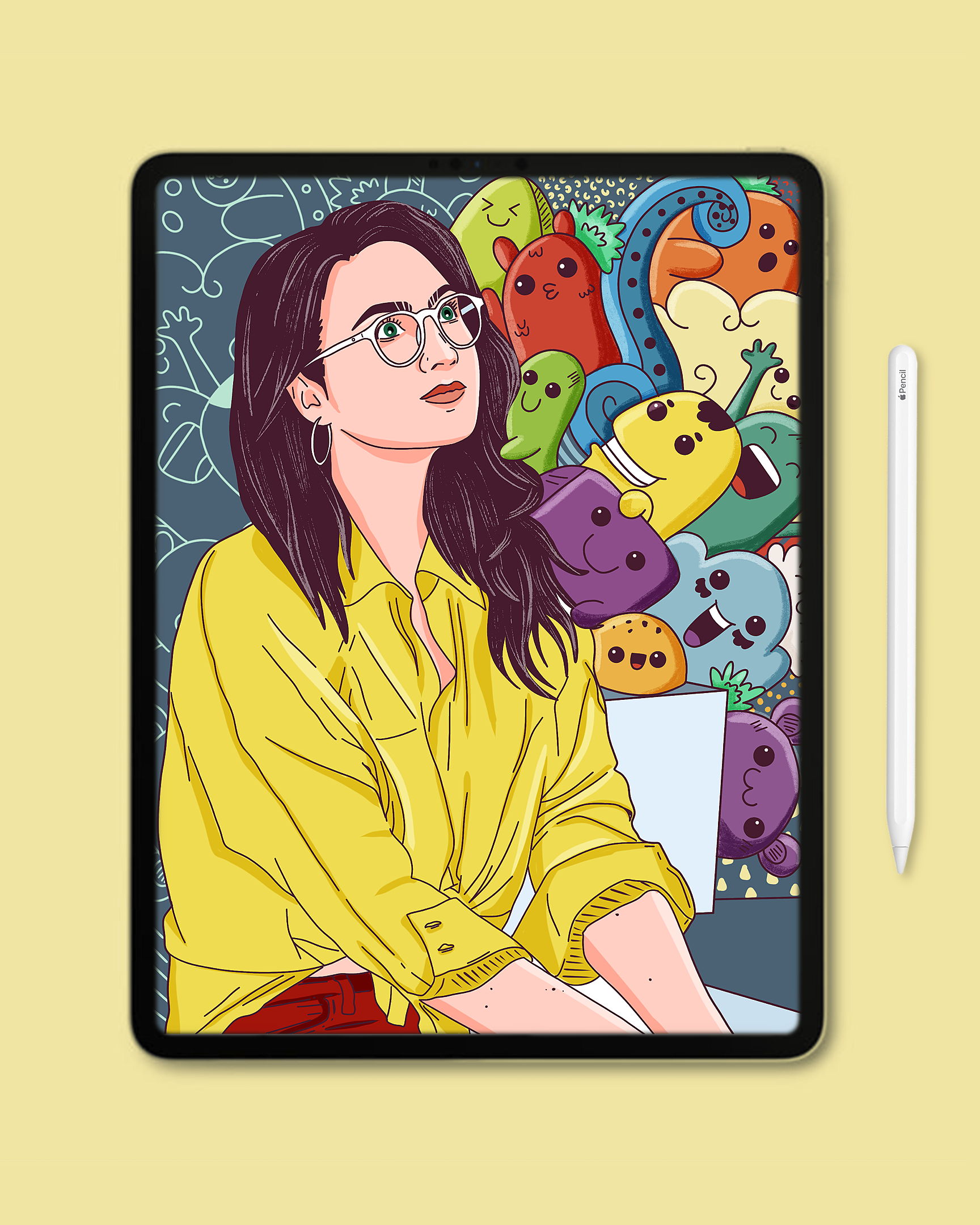 How To Draw Doodles & Cartoon Yourself // Realistic Gouache Painting ...