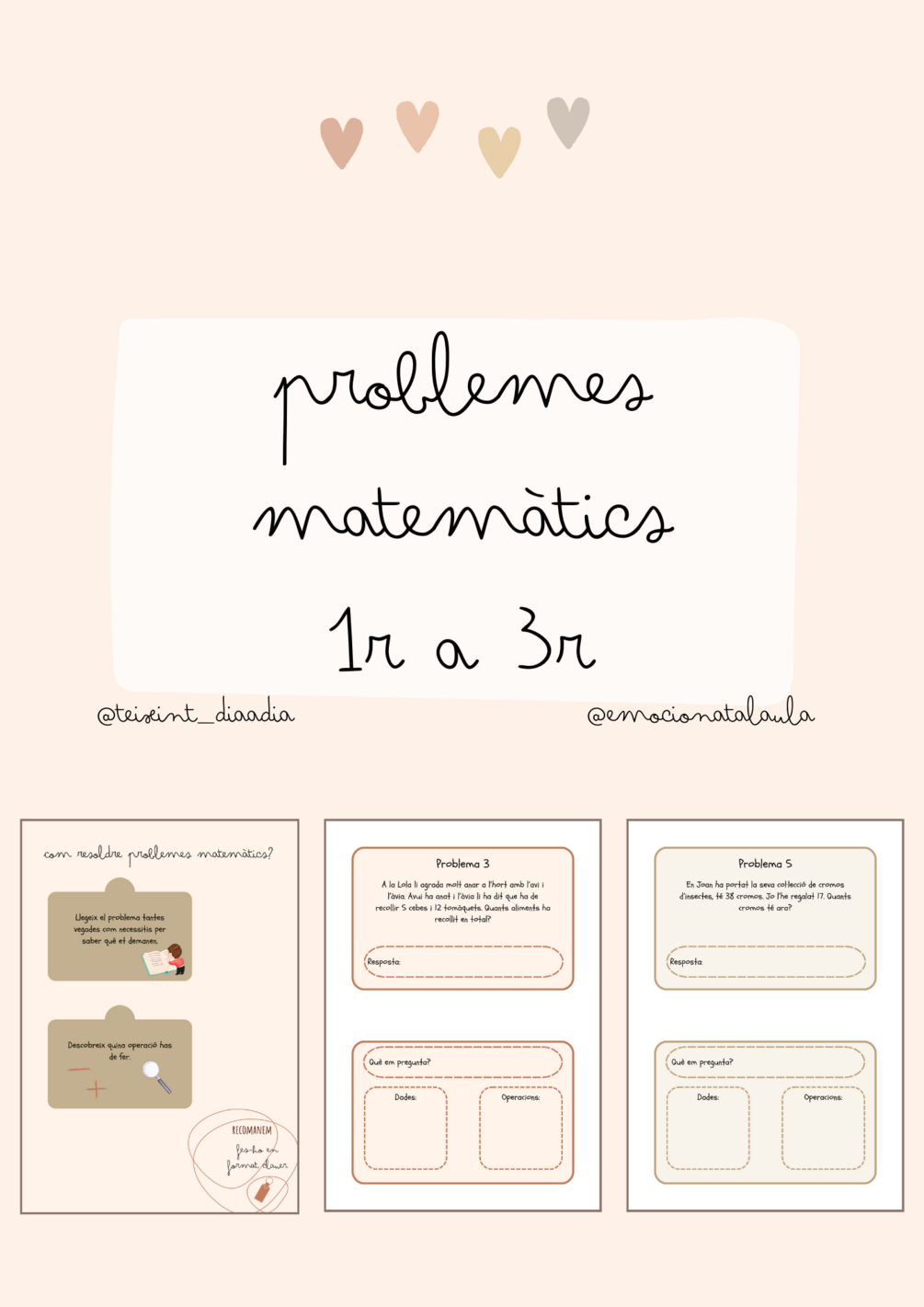 Problemes matemàtics de 1r a 3r