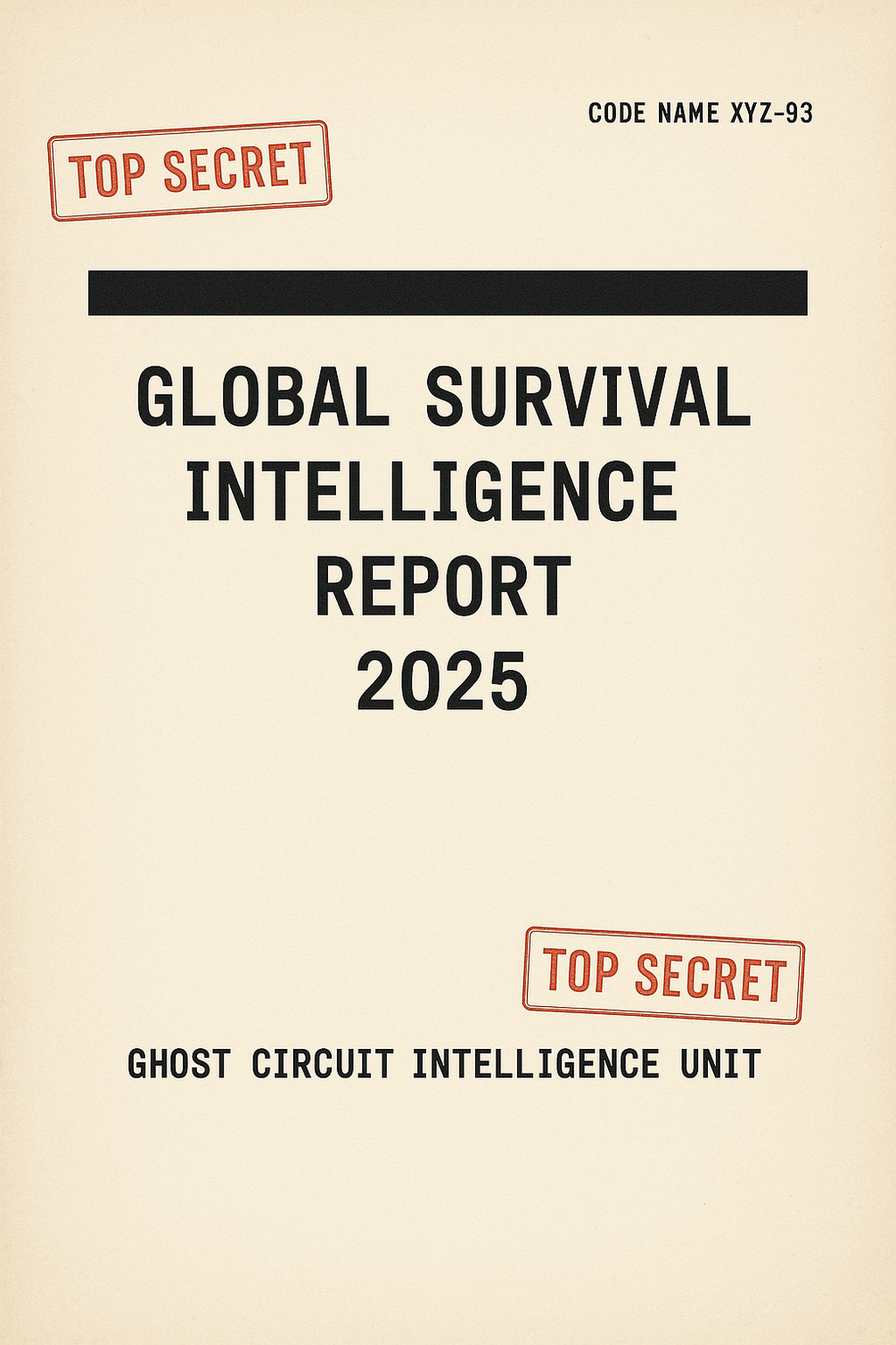 Global Survival Intelligence Report 2025: Secure Escape Routes, Bunker ...