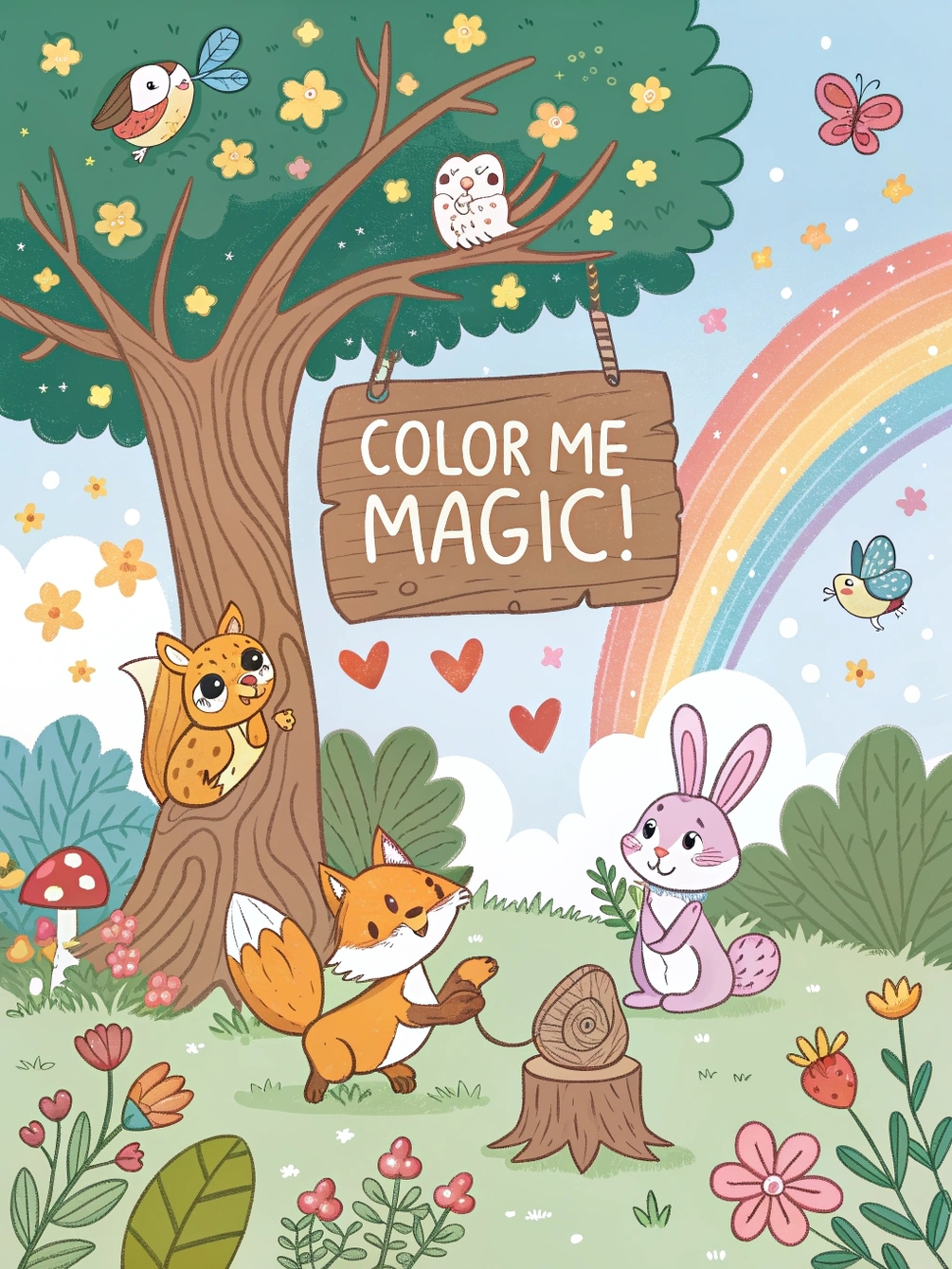 Printable Kids Coloring Book – Enchanted Magic Theme | 20 Pages PDF