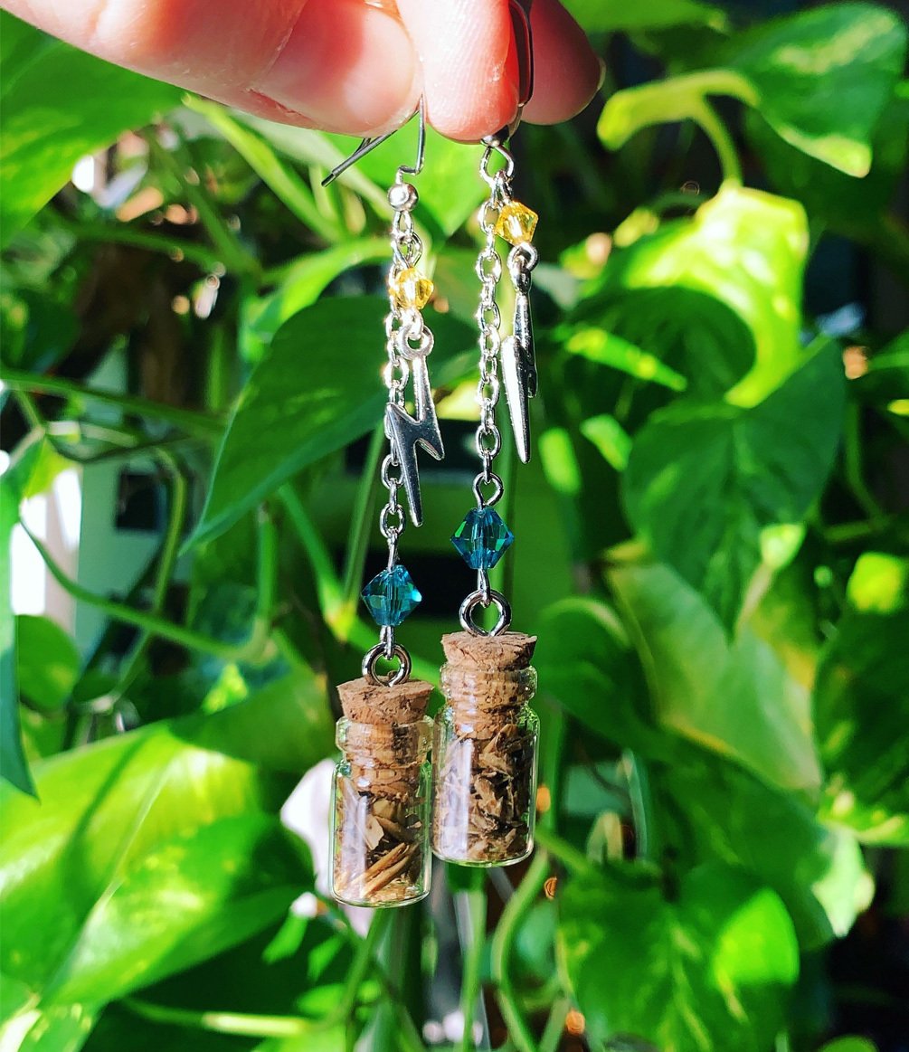 "Hazy Lightning" Spent Grain Earrings