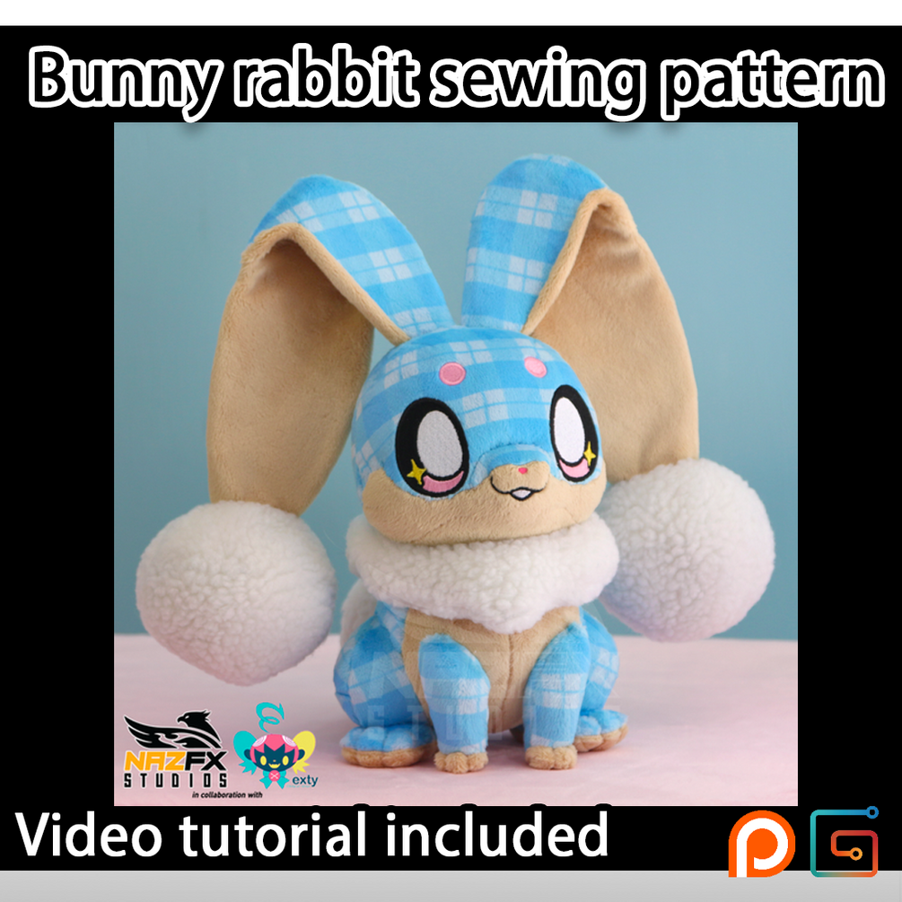 Bunny Rabbit plush - sewing pattern and tutorial