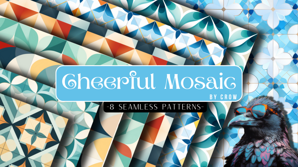 Cheerful Mosaics Digital Paper Pack | Seamless Patterns | Commercial ...