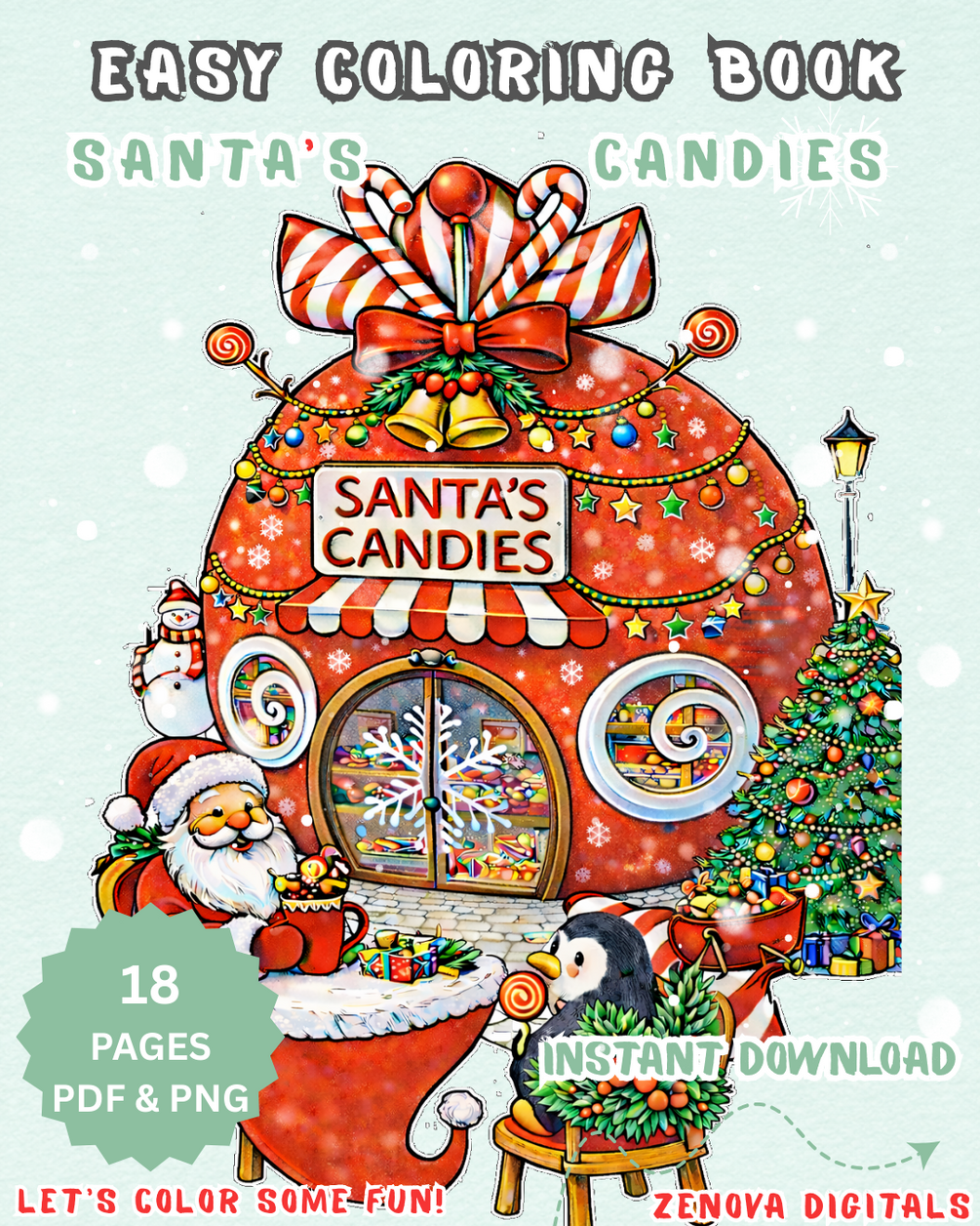 18 PRINTABLE EASY COLORING PAGES FOR KIDS AND ADULTS. (Full PDF & PNG ...