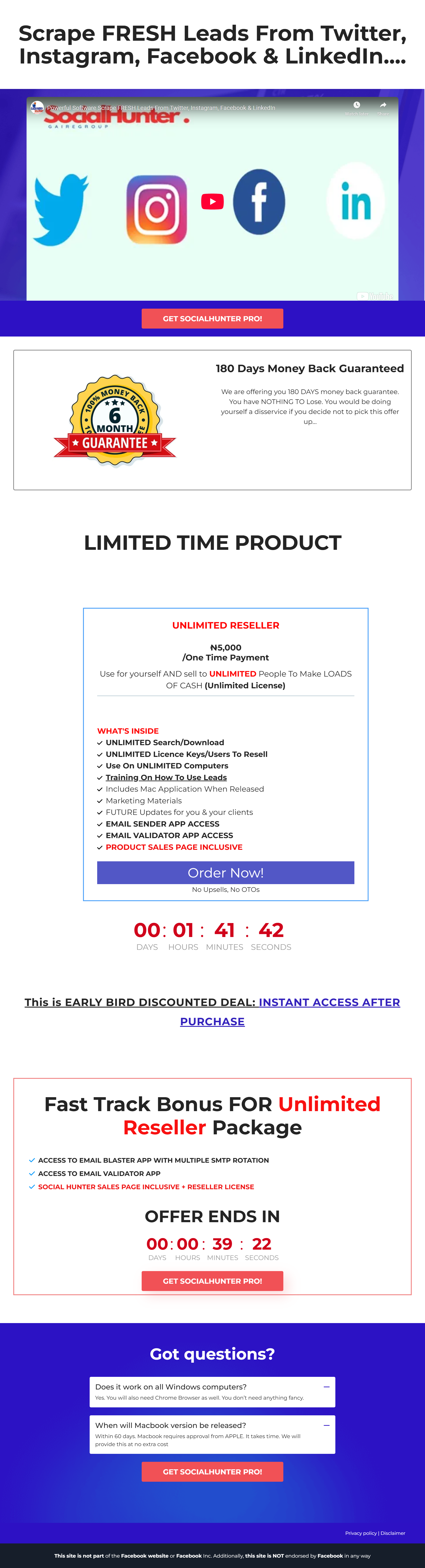 SOCIAL HUNTER PRO (SCRAPE FRESH LEADS FROM FACEBOOK | TWITTER | LINKEDIN | INSTAGRAM)