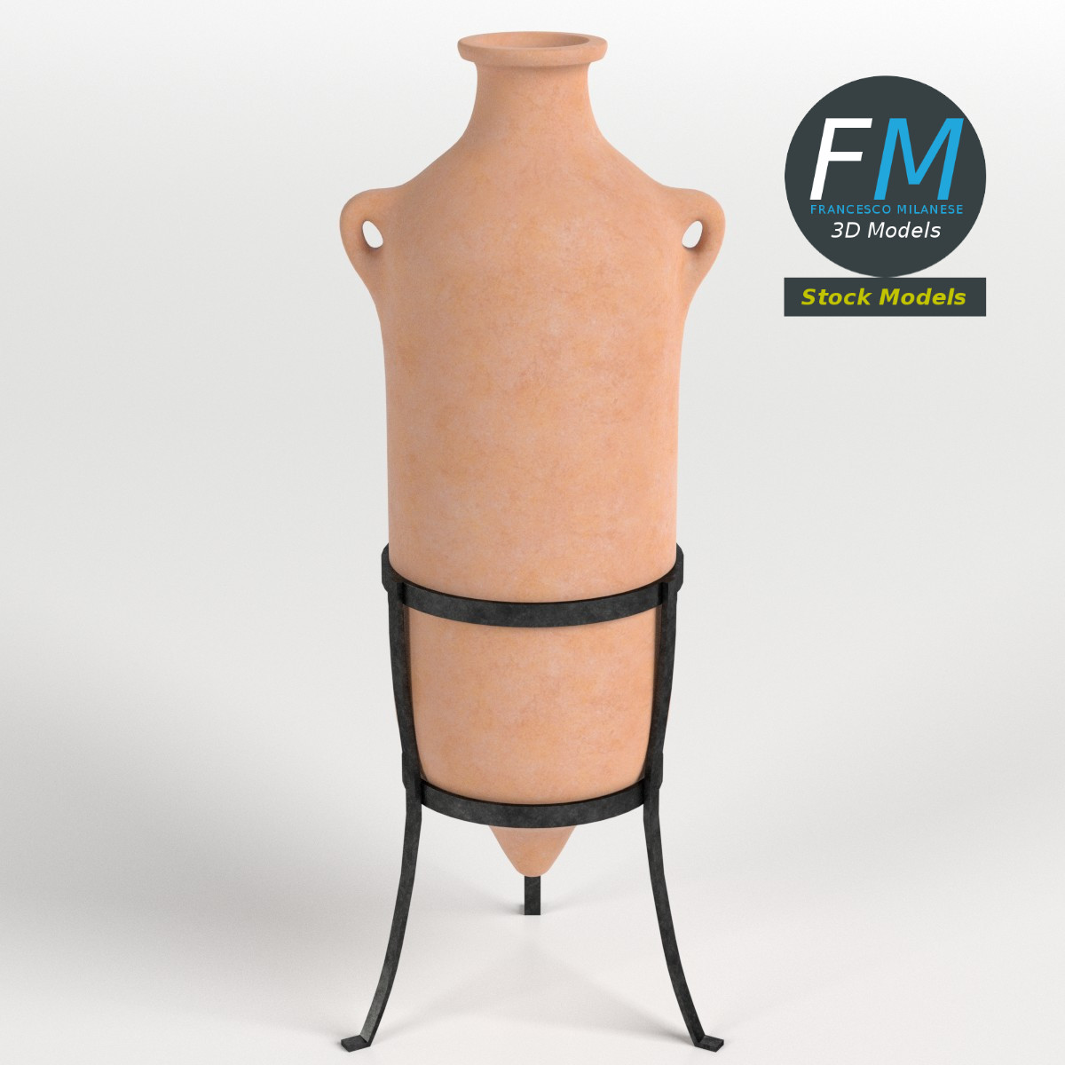 3D MODEL - Roman amphora on stand 3
