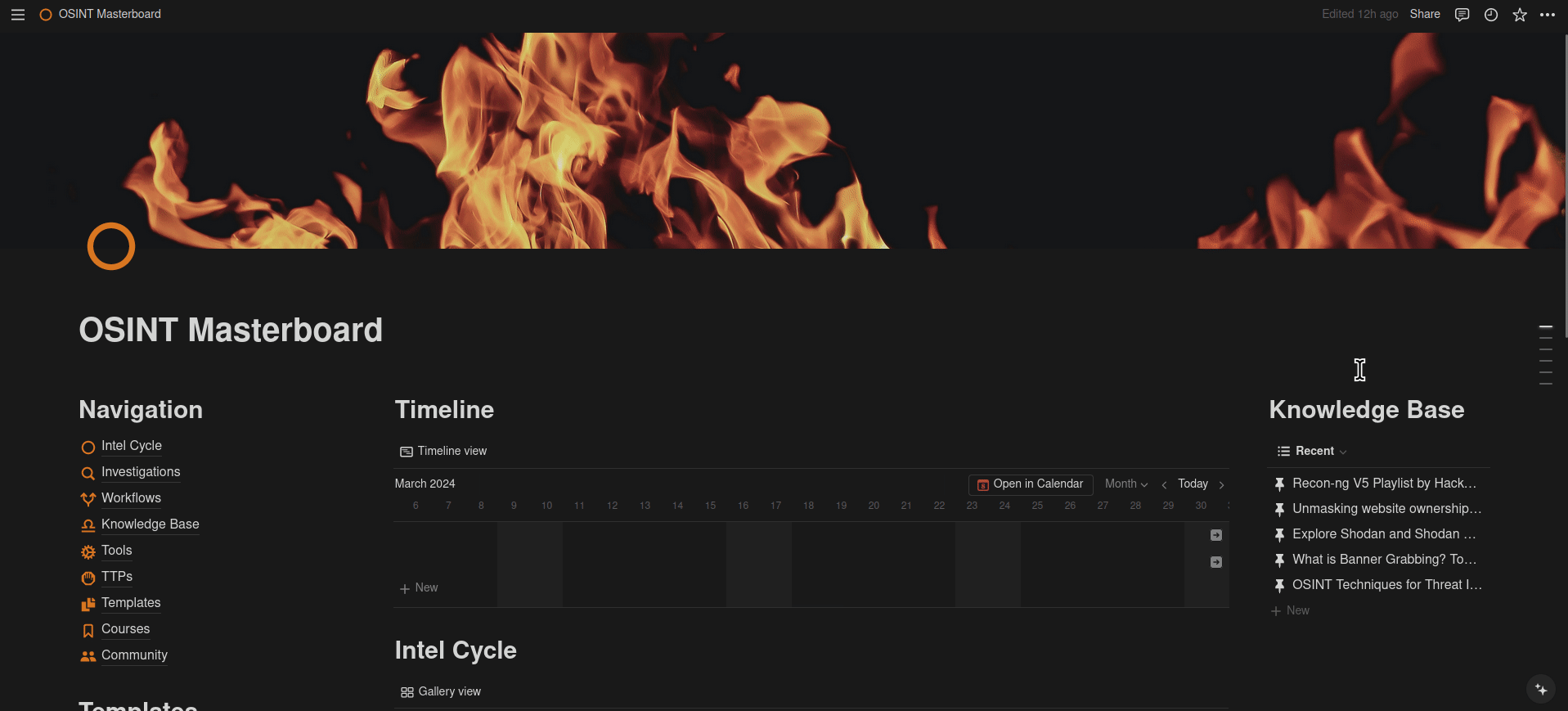 OSINT Masterboard - A Notion Template for Digital Investigators