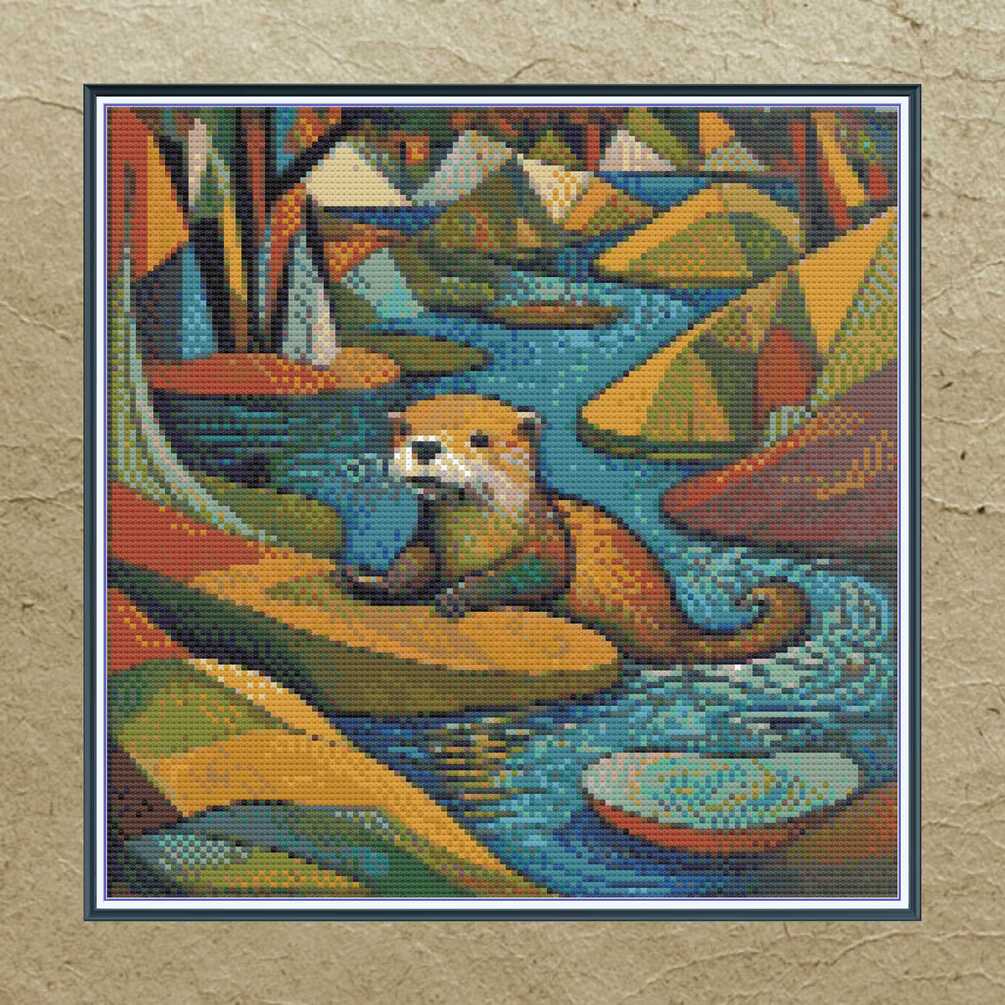 Otter – PDF cross-stitch pattern plus file for Pattern Keeper