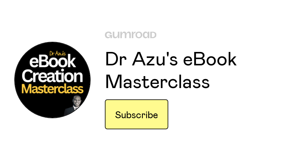 Dr Azu's eBook Masterclass