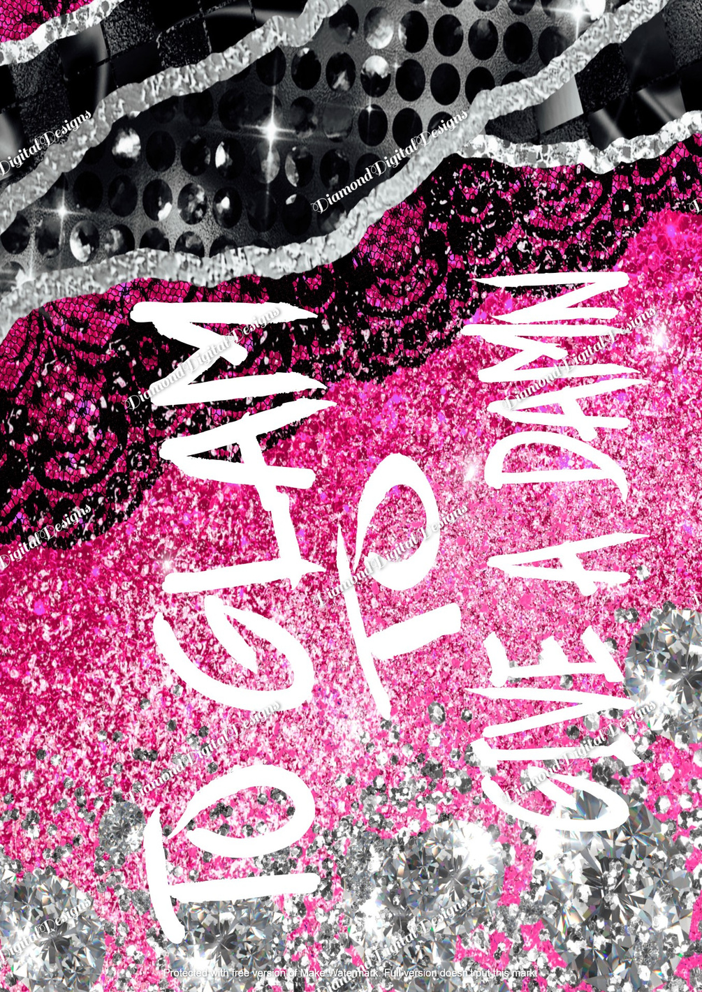 To Glam To Give A Damn Print Wrap Sublimation Design 20 oz skinny ...