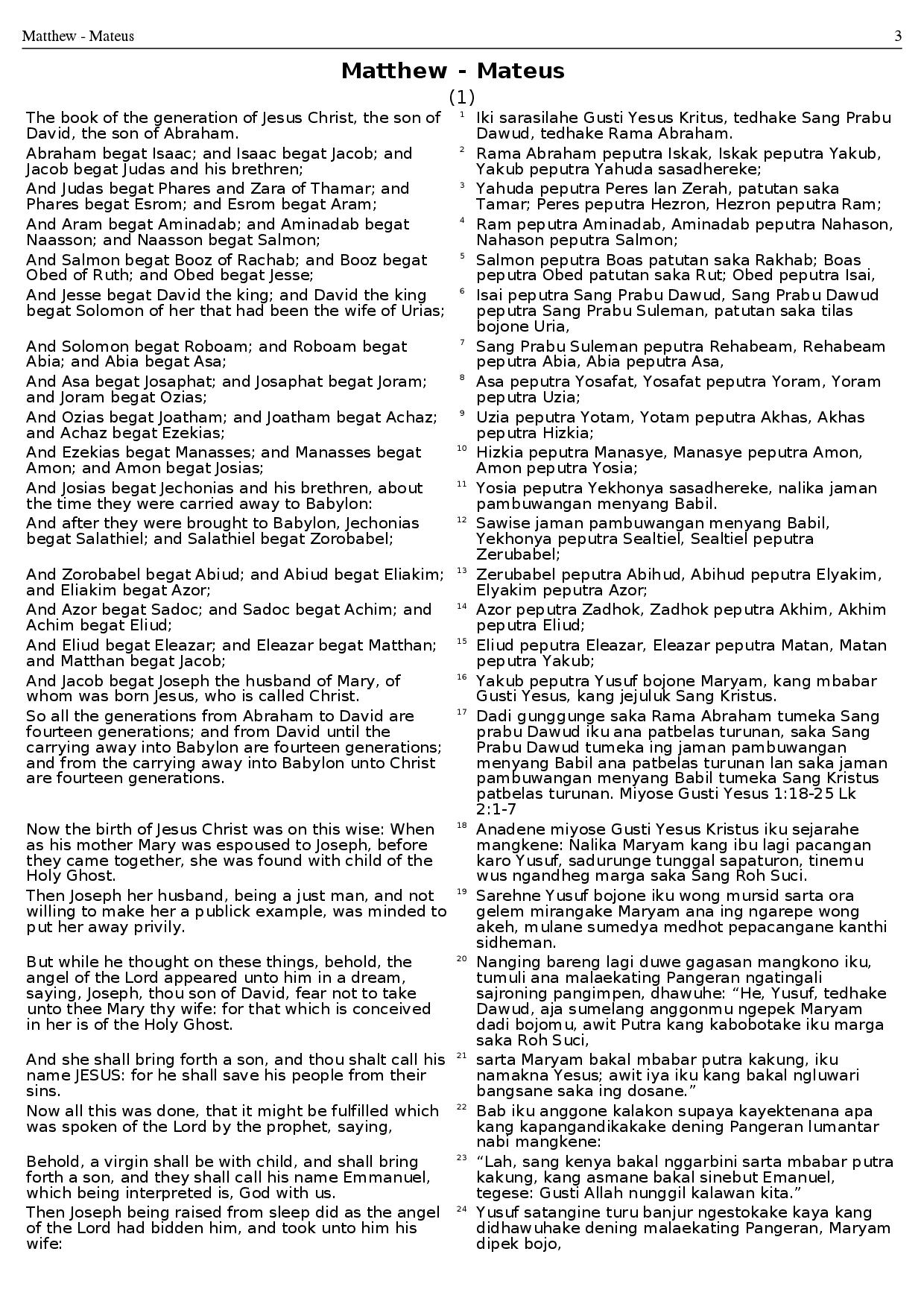 [PDF] New Testament: English - Javanese parallel text